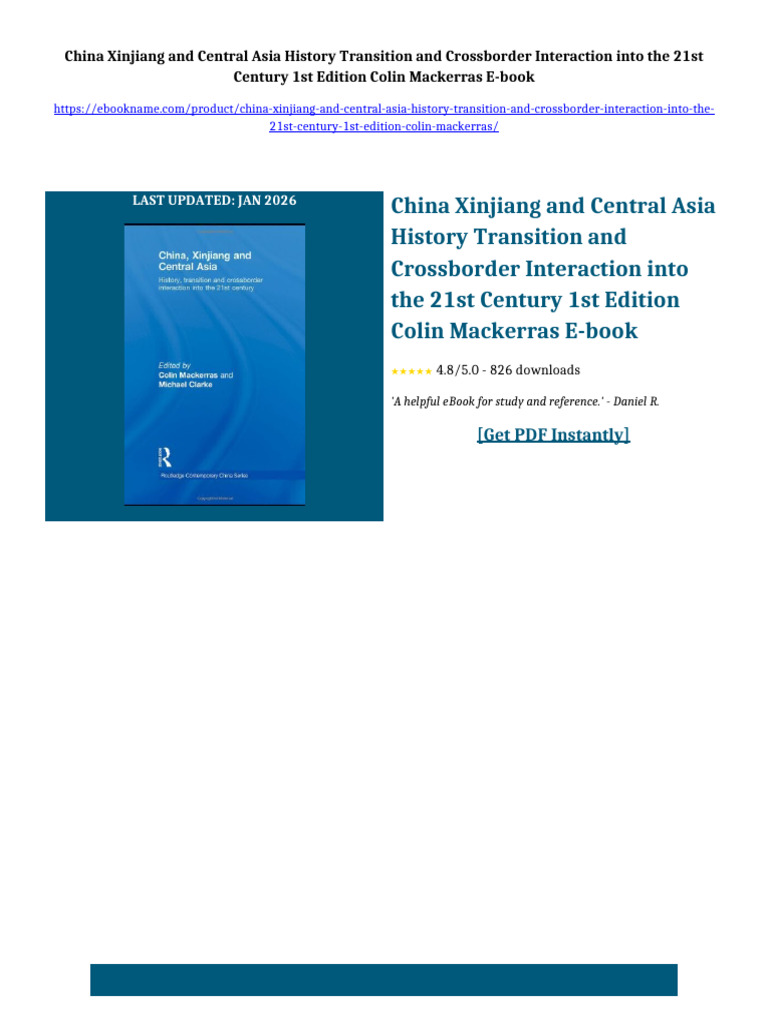 China Xinjiang and Central Asia History Transition and Crossborder ...