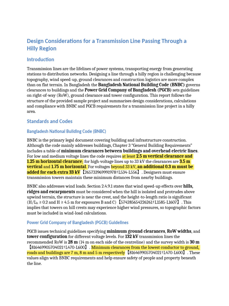 High Voltage Transmission Line Design Considerations | PDF | Electric ...