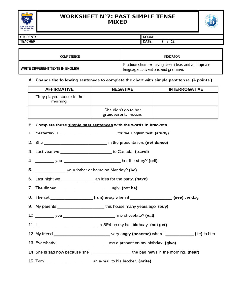 Simple Past Mixed Exercises | PDF | Linguistics | Chess Theory
