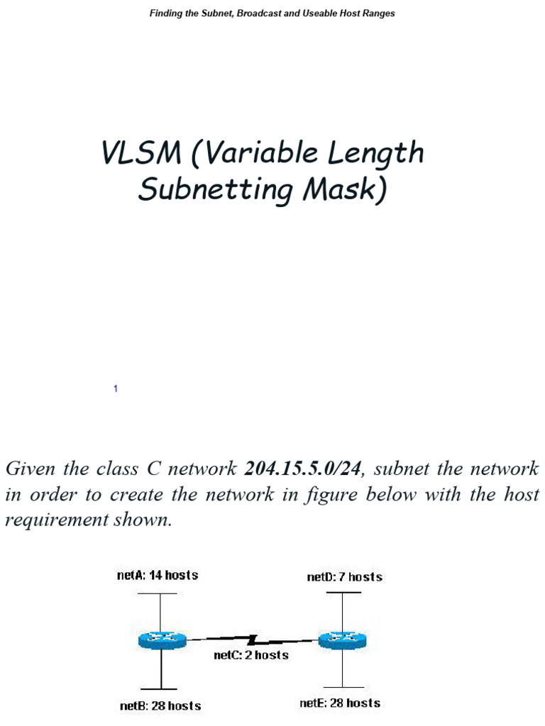 Subnetting VLSM | PDF | Ip Address | Internet Architecture