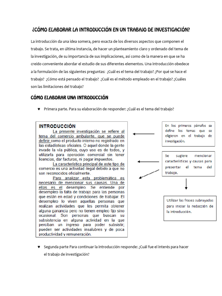 Cómo Elaborar La Introducción en Un Trabajo de Investigación | PDF