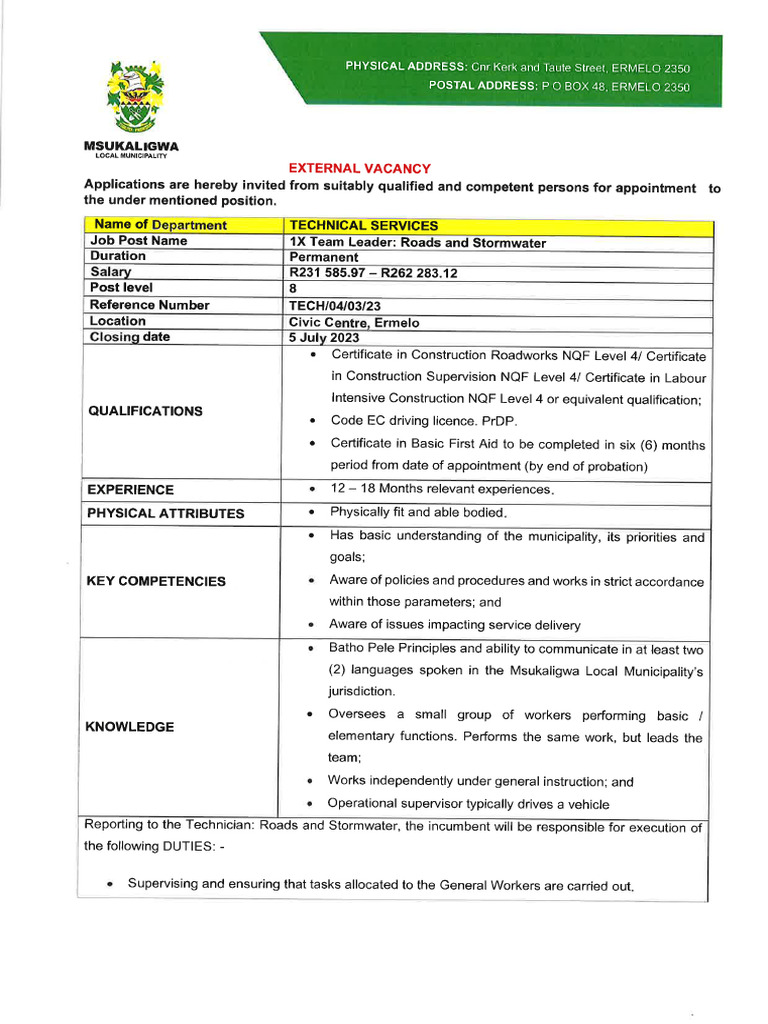 External Vacancies | PDF