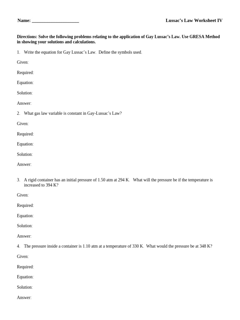Worksheet IV | PDF