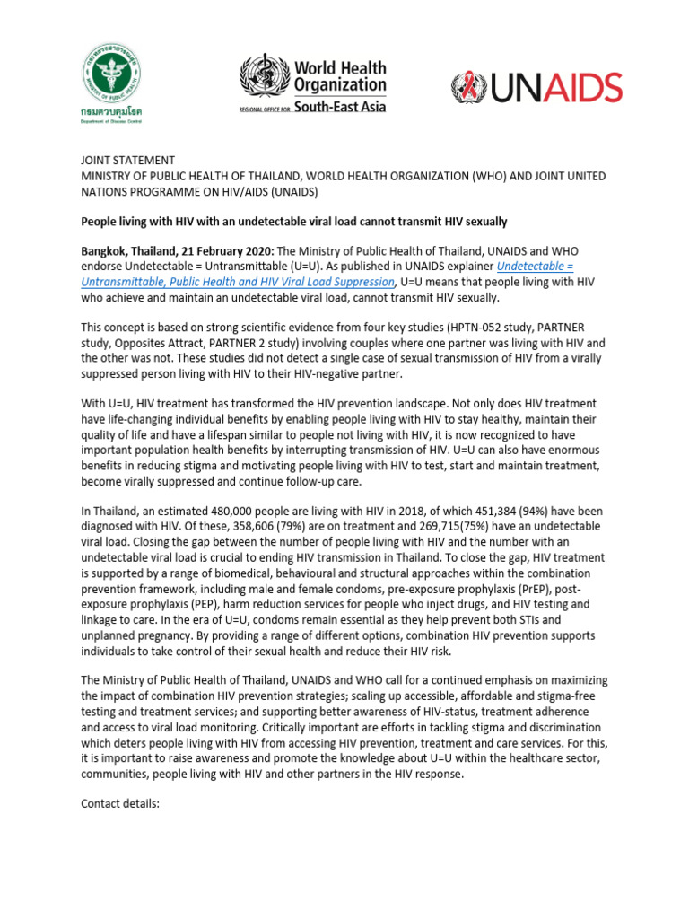 Joint Moph Unaids Who Uu | PDF | Sexually Transmitted Infection ...