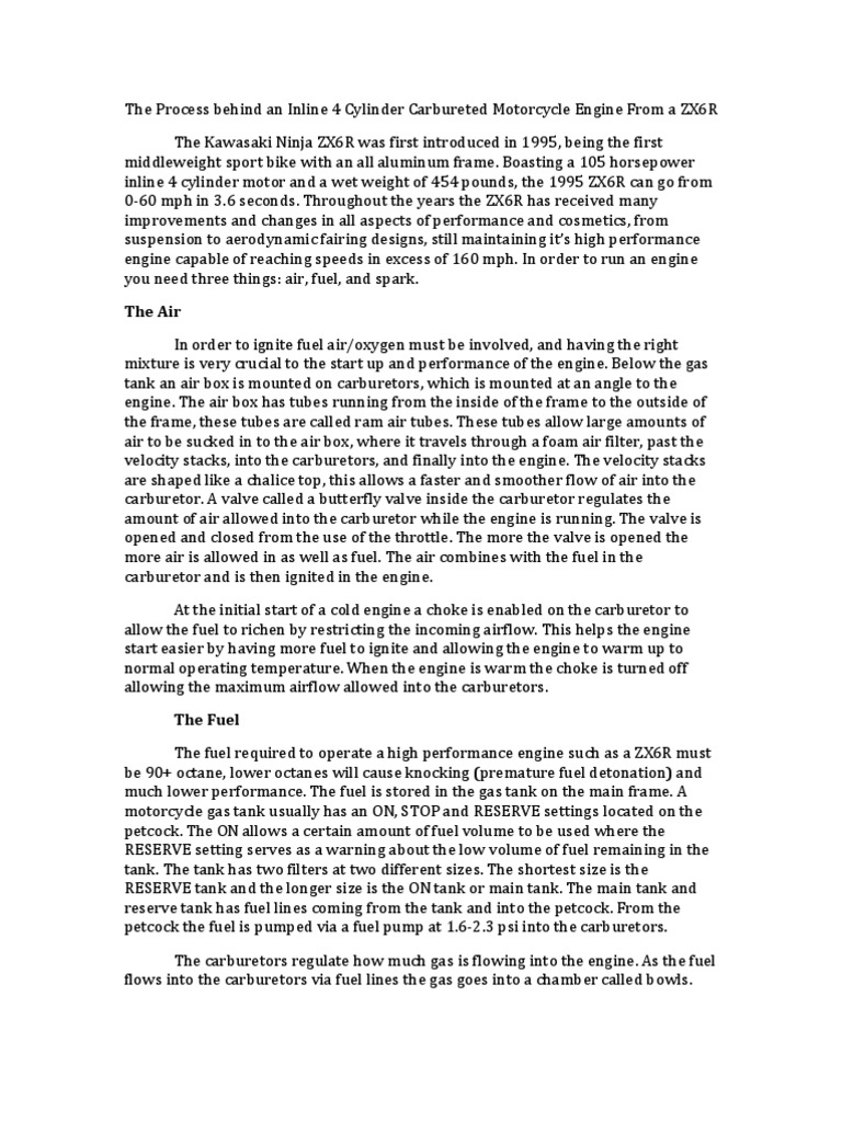 The Process Behind An Inline 4 Cylinder Carbureted Motorcycle Engine ...