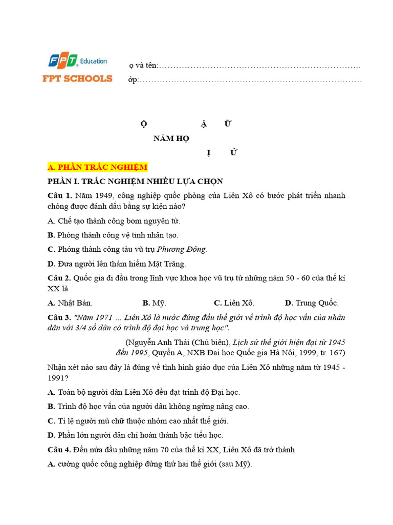 Lsdl 9_định Hướng Ôn Tập Giữa Kì II | PDF