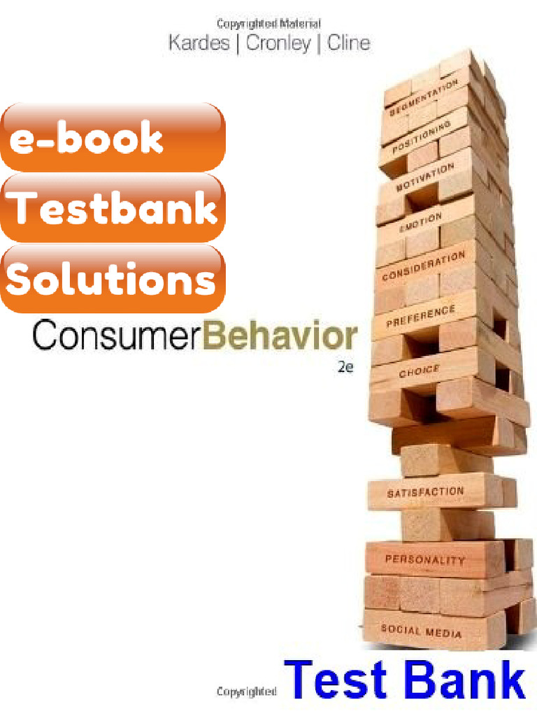 Consumer Behavior 2nd Edition Kardes Ebook & Testbank | PDF | Consumer ...
