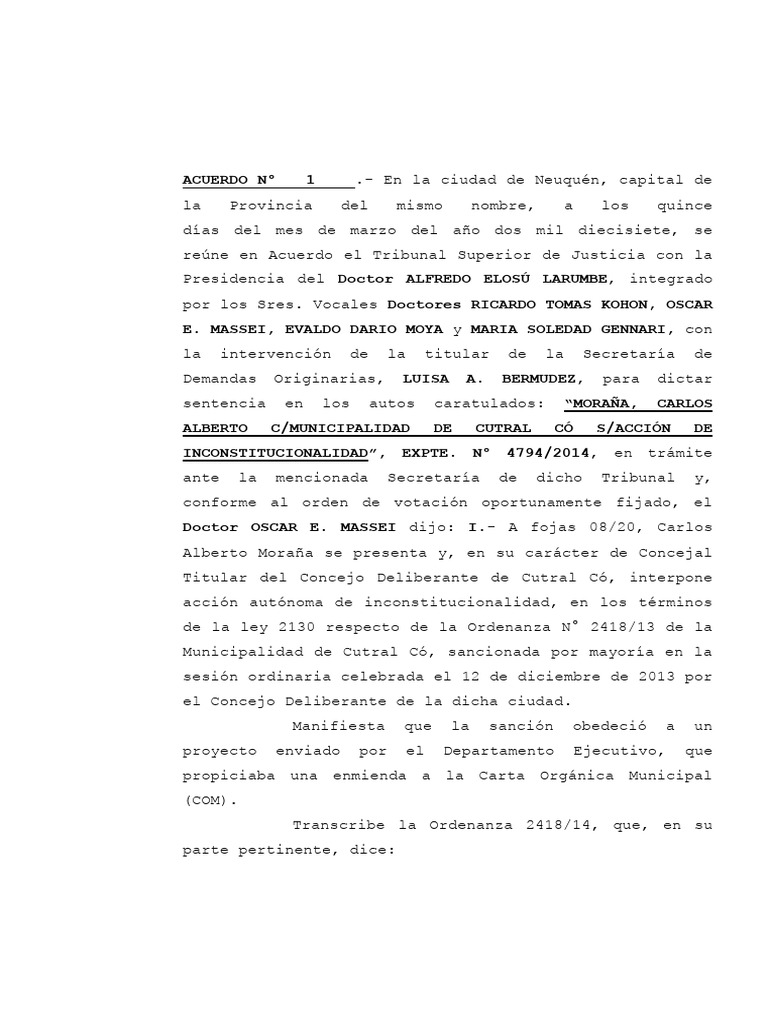 NQN Fallo Moraña | PDF | Constitución | Jurisdicción