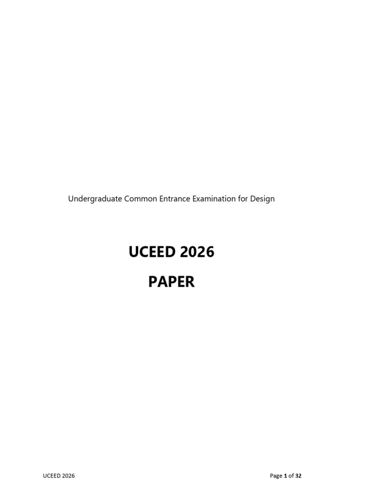 UCEED 2026 Question Paper | PDF | Multiple Choice