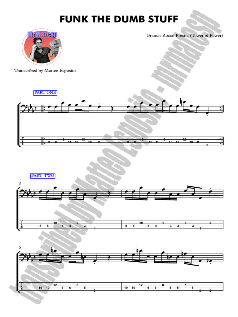 Funk The Dumb Stuff - Francis Rocco Prestia | PDF