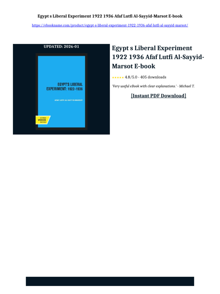 Egypt S Liberal Experiment 1922 1936 Afaf Lutfi Al-Sayyid-Marsot Ebook ...
