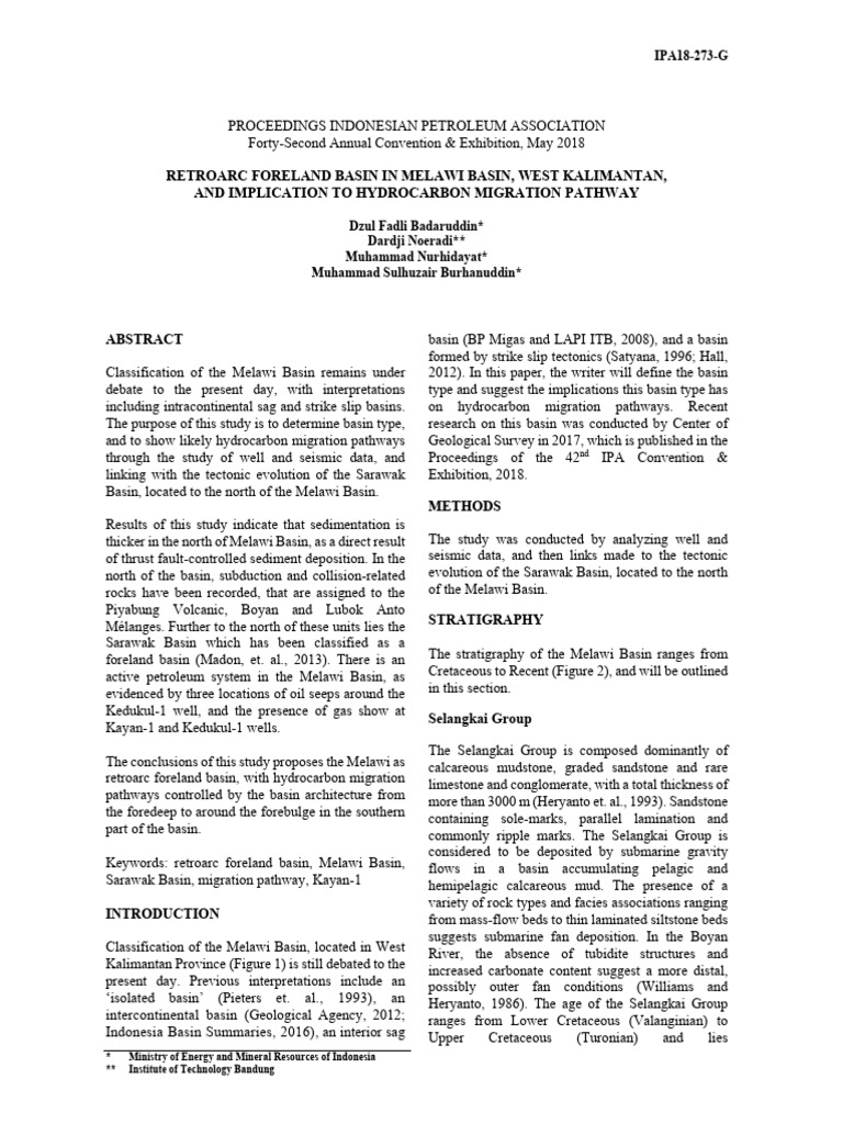 Retroarc Foreland Basin in Melawi Basin, West Kalimantan, And ...