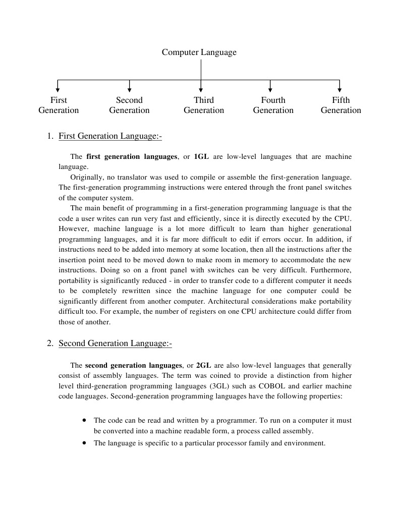 Generation of Computer Languages | PDF | Computer Programming | Compiler
