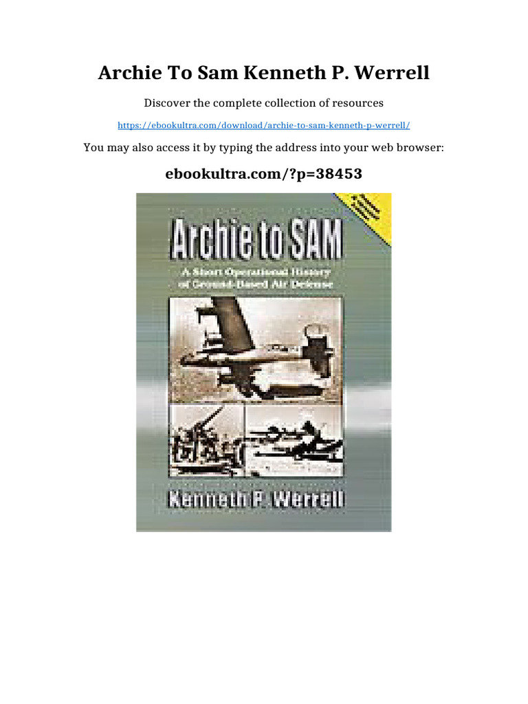 Archie To SAM Kenneth P. Werrell Latest PDF 2025 | PDF | Anti Aircraft ...