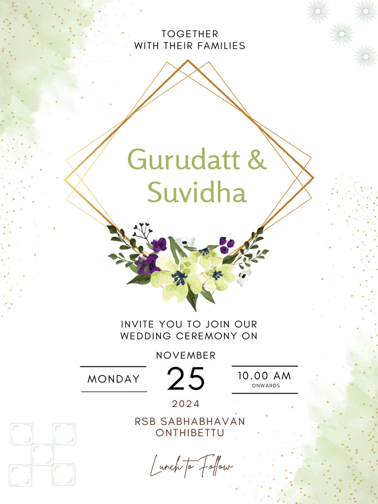 Gurudatt Wedding Invitation 25 NOV 2024 | PDF