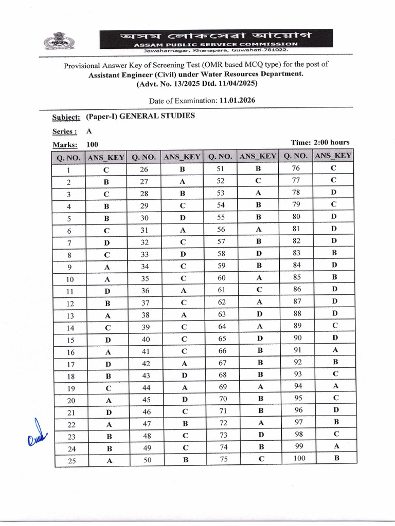 GS Civil Eng Answerkey 13 2025 | PDF