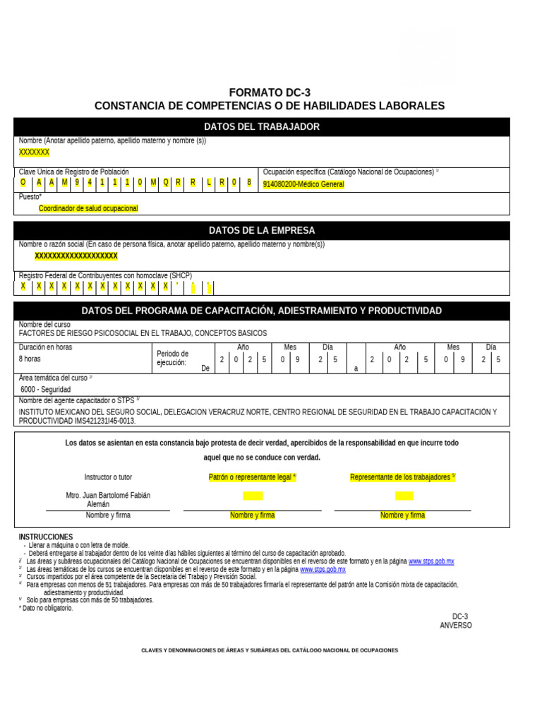 Dc 3 Curso Nom 035 Stps 2018 Pdf