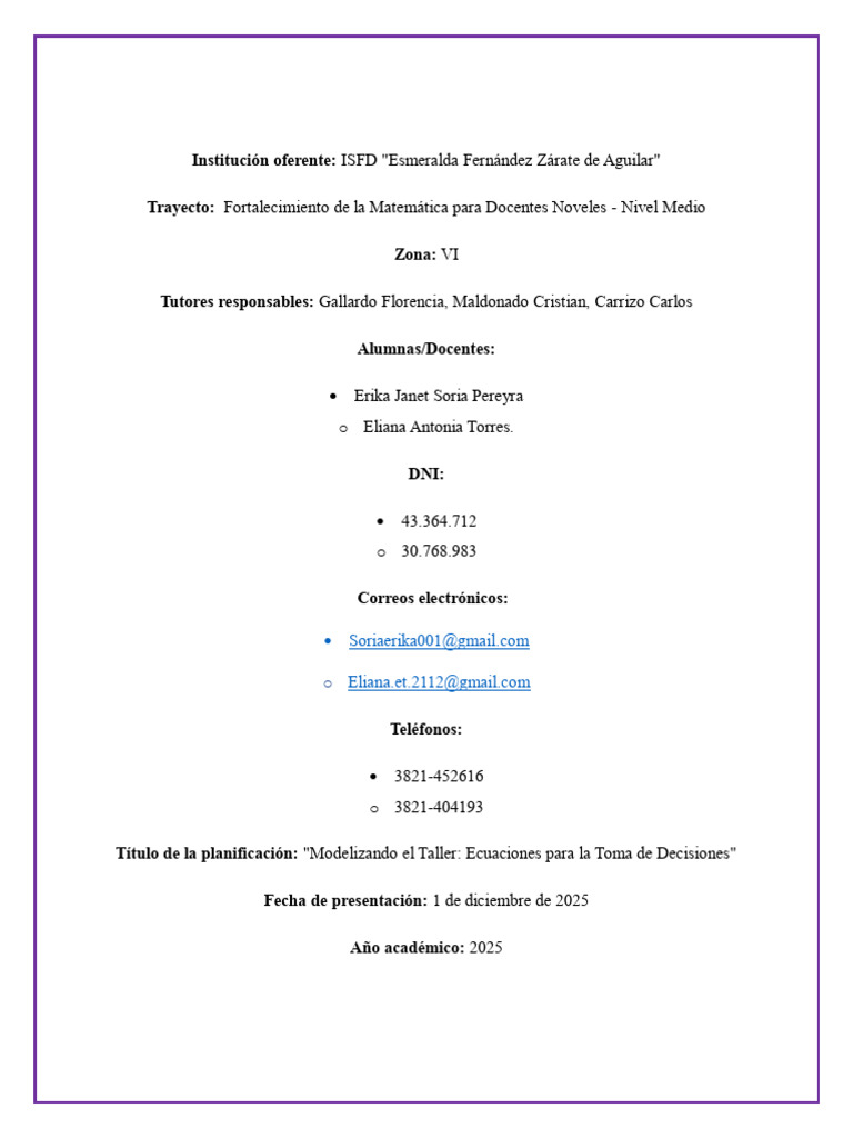 Soria, Pereyra Erika- Torres Eiana. Trabajo Final | PDF | Ecuaciones ...