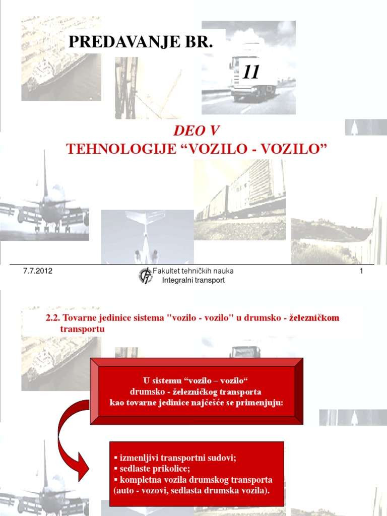 Predavanje Br. 11, II Deo Kombinovani Transport | PDF