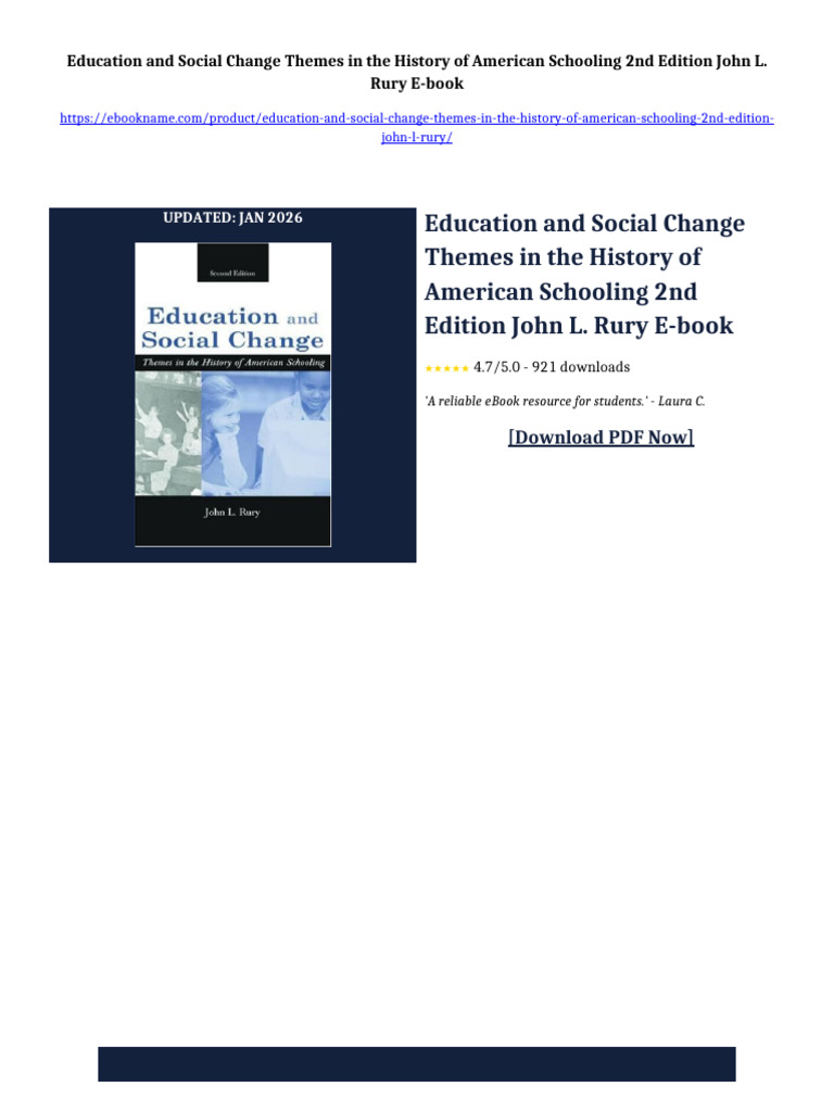 Education and Social Change Themes in The History of American Schooling ...