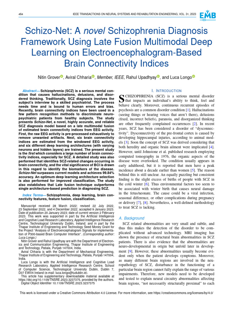 Schizo-Net: A novel Schizophrenia Diagnosis Framework Using Late Fusion ...