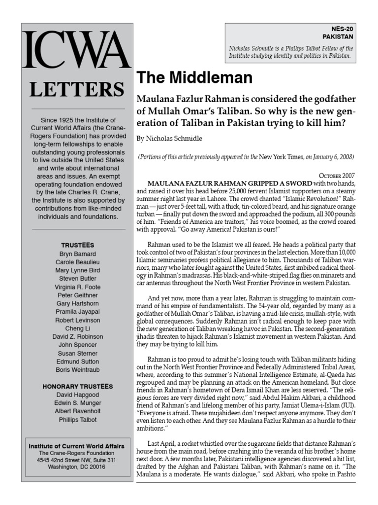 NES-20 | PDF | Taliban | Osama Bin Laden