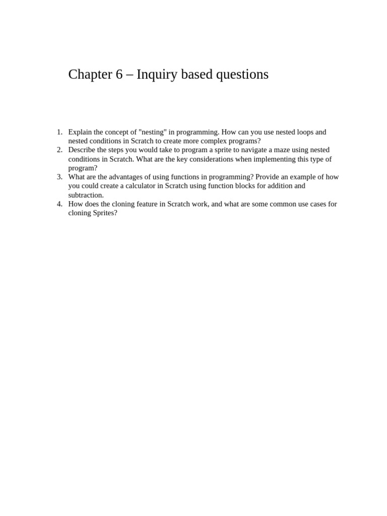 Chapter 6 Inquiry Based Questions | PDF