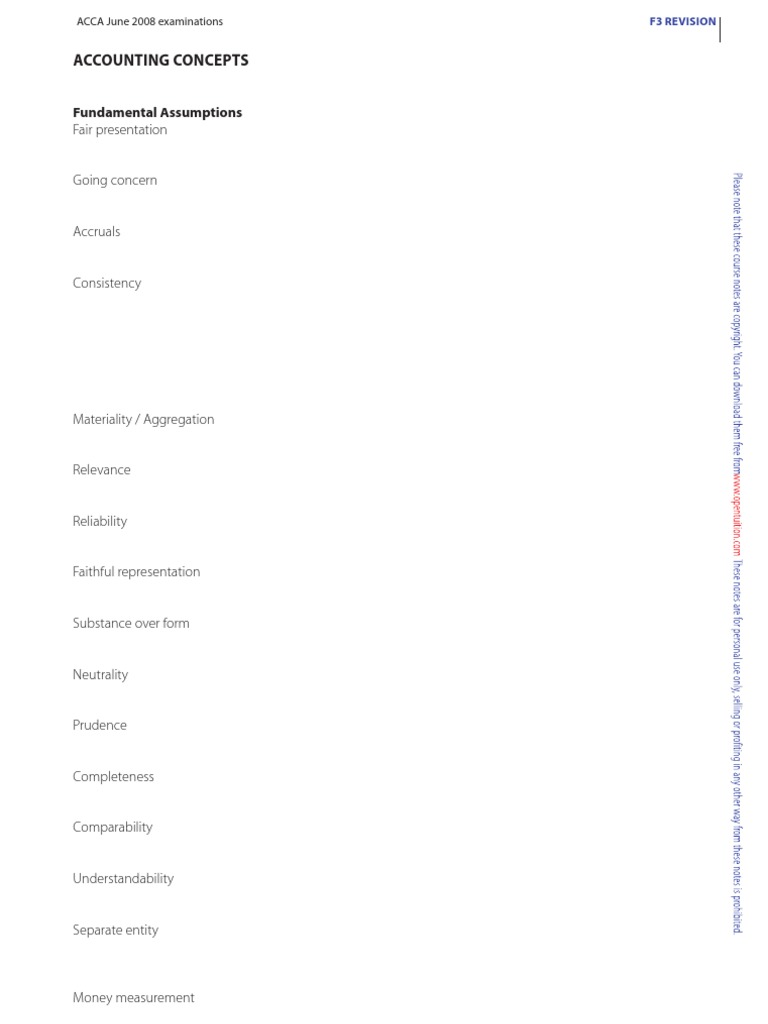 Accounting Concepts: Fair Presentation Going Concern | PDF ...