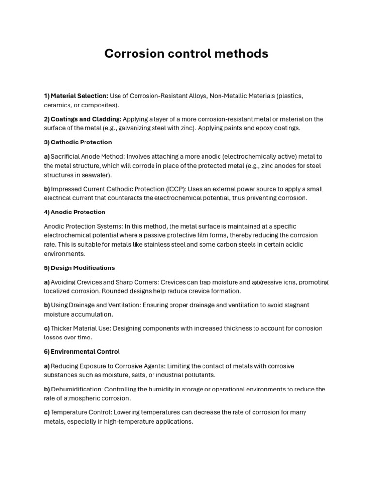 Corrosion Control Methods | PDF | Corrosion | Building Materials