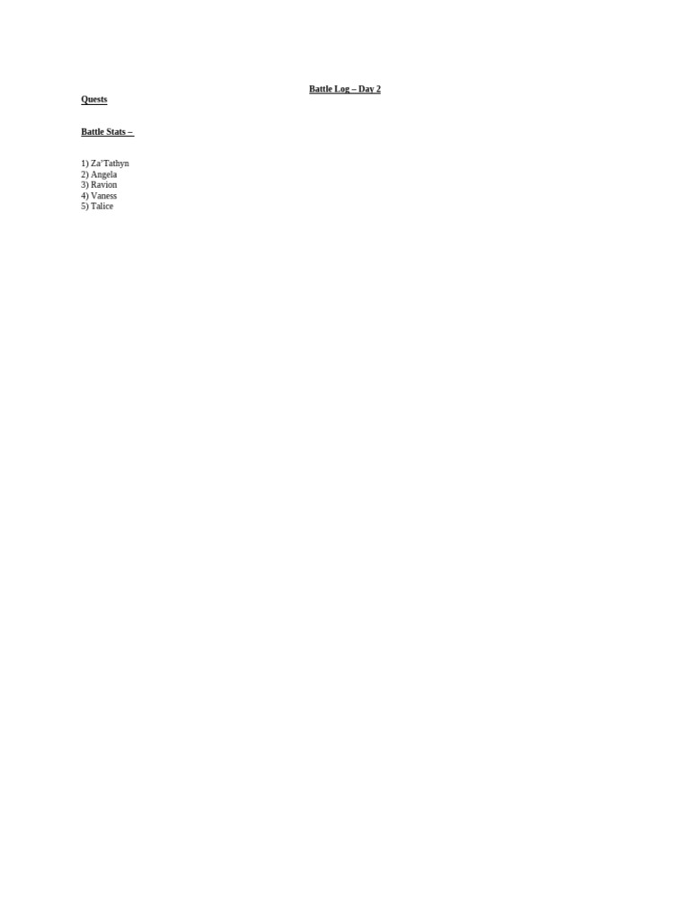 Battle Log | PDF