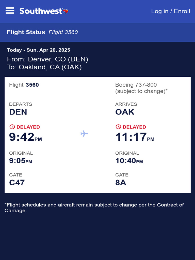 Check Flight Status Southwest Airlines | PDF