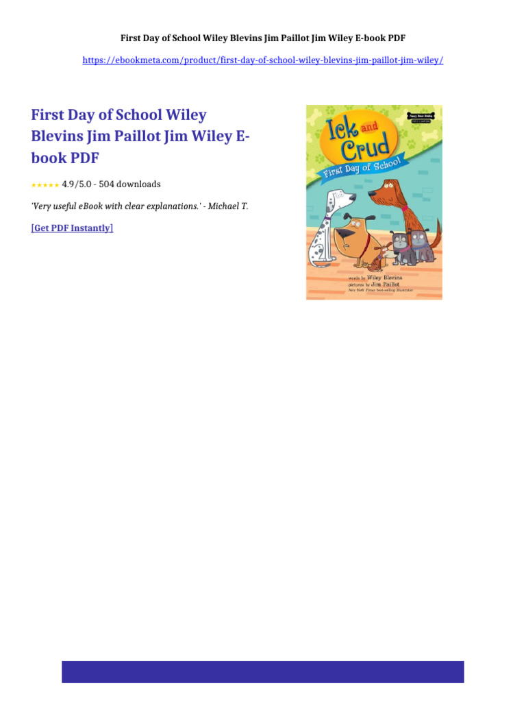 First Day of School Wiley Blevins Jim Paillot Jim Wiley eBook 4K pdf ...