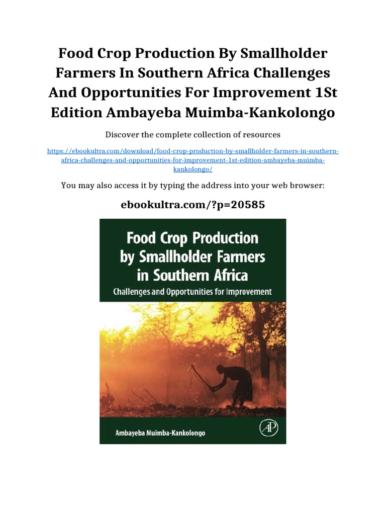 Food Crop Production by Smallholder Farmers in Southern Africa ...