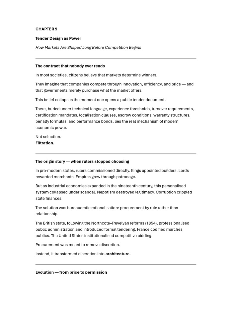 Tender Design as Power | PDF | Economies