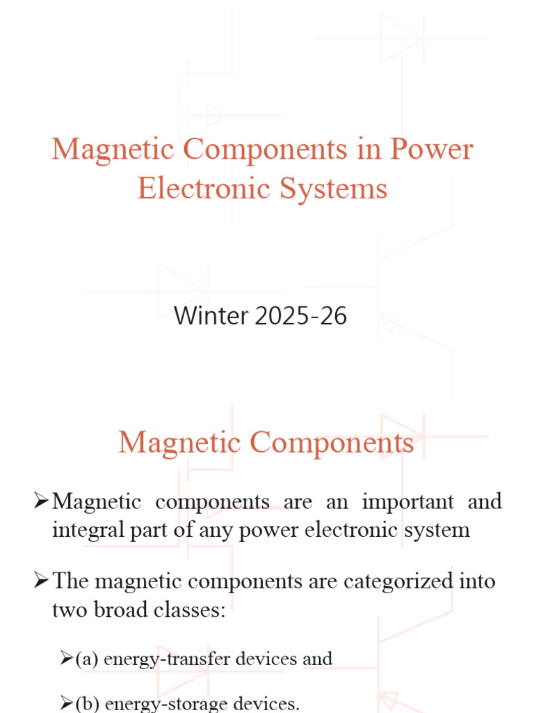 Lecture 01 - Magnetic Elements | PDF | Electromagnetic Induction | Inductor