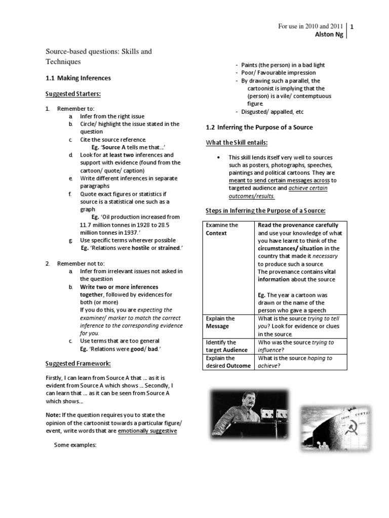 Source-Based Questions: Skills Guide | PDF | Reliability Engineering ...