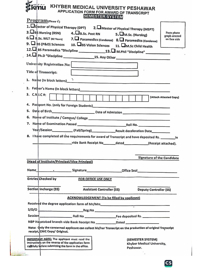 Transcript Form, Educational Platform | PDF