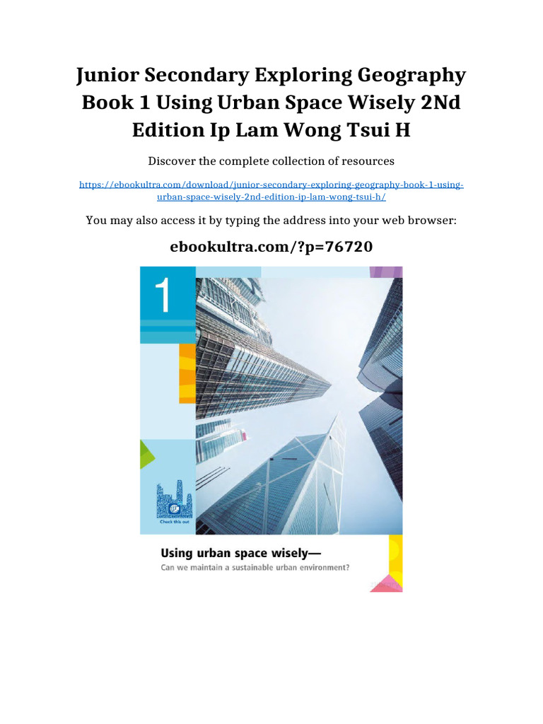 Junior Secondary Exploring Geography Book 1 Using Urban Space Wisely ...