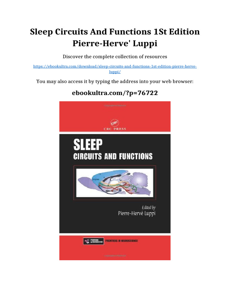 Sleep Circuits and Functions 1st Edition Pierre-Herve' Luppi digital ...