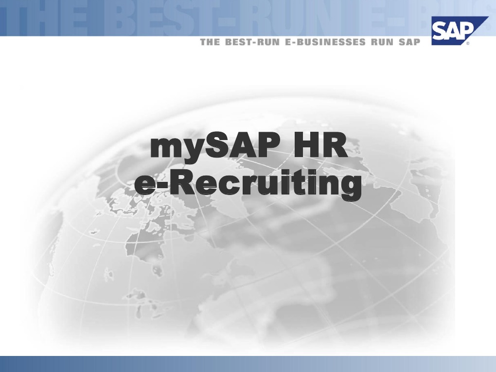 My SAP HR E-Recruiting | PDF | Recruitment | Information Technology