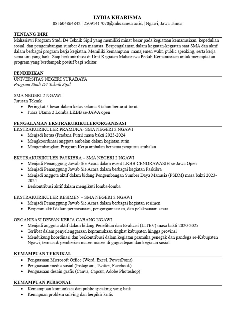 2025 Lydia Kharima CV | PDF