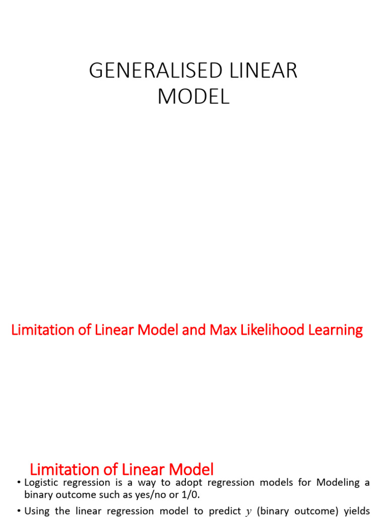 Generalised Linear Model | PDF | Logistic Regression | Linear Regression