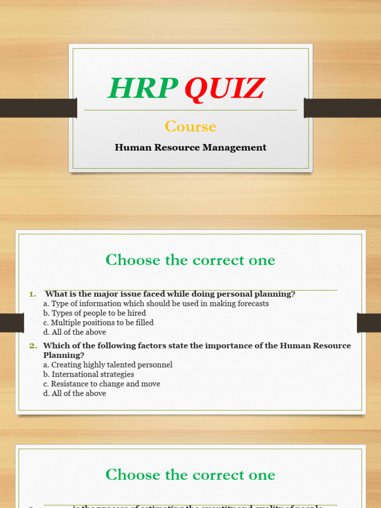 HRP QUIZ B | PDF