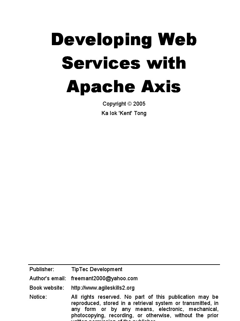 Developing Web Services With Apache Axis Download Free Pdf Port