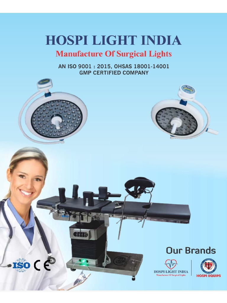 Hospi Lights Surgical Light Manufacturer India Catalog PDF | PDF