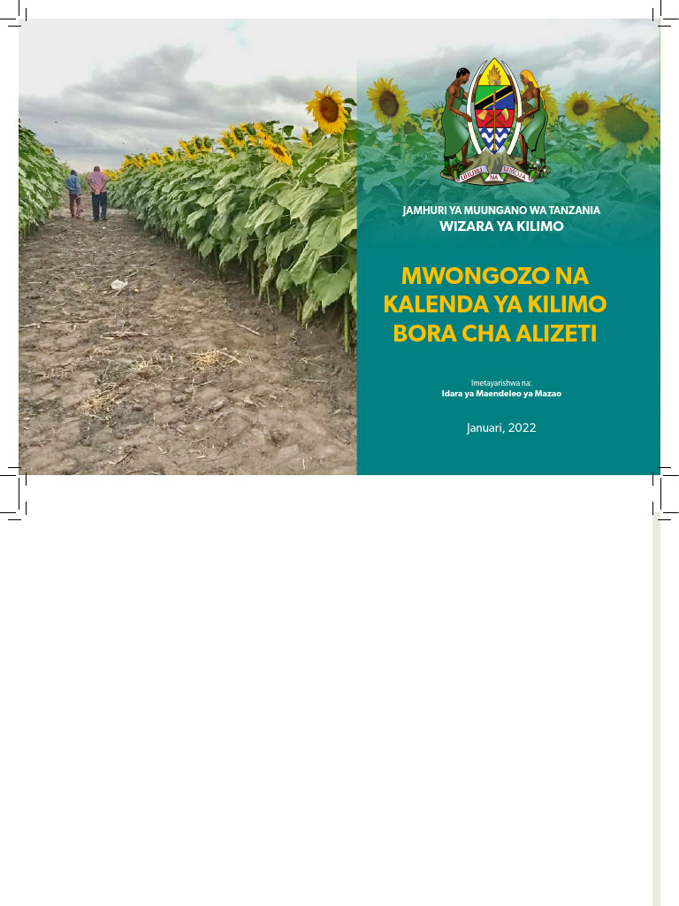 Mwongozo Wa Kilimo Cha Alizeti-31012022 Final | PDF