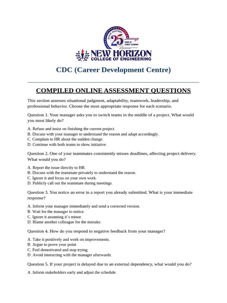 Compiled Questions of Online Assessment | PDF | Cloud Computing