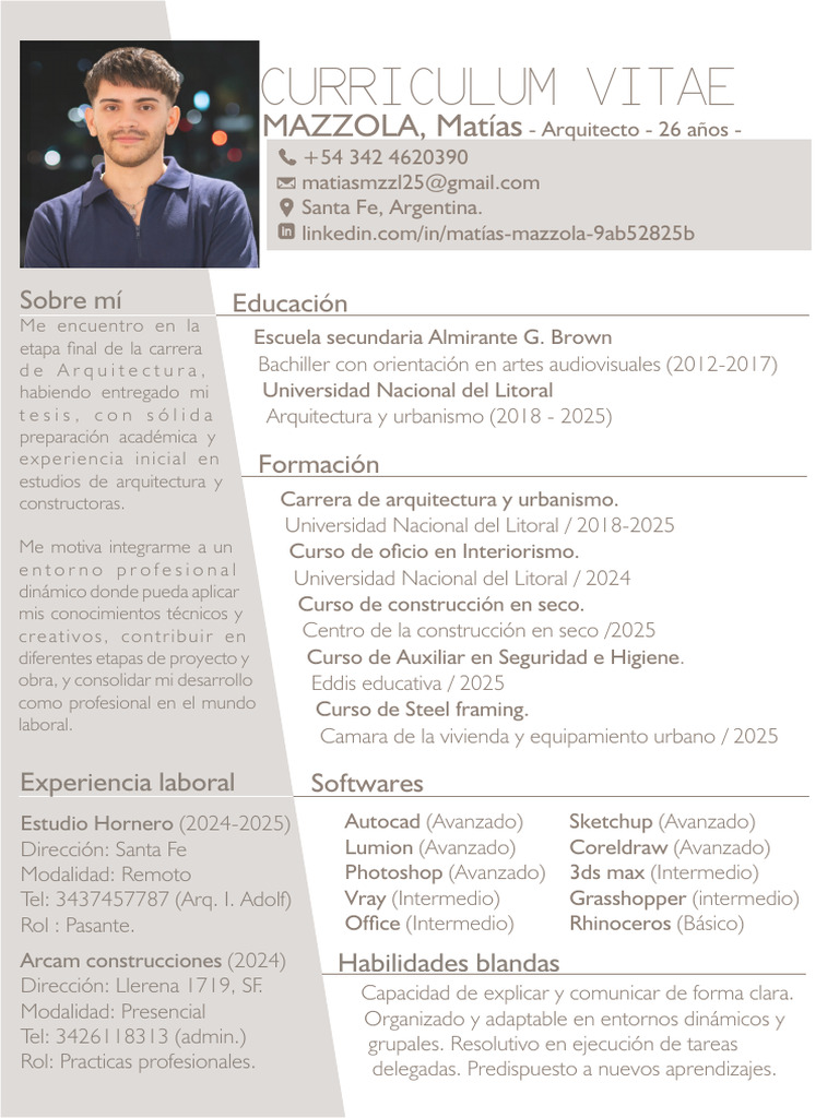 Mazzola Matías CurriculumVitae 2025 | PDF | Aprendizaje