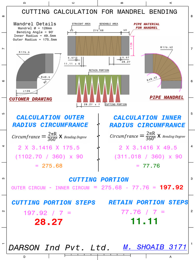 Mandrel Cutting Calculation | PDF | Mechanical Engineering