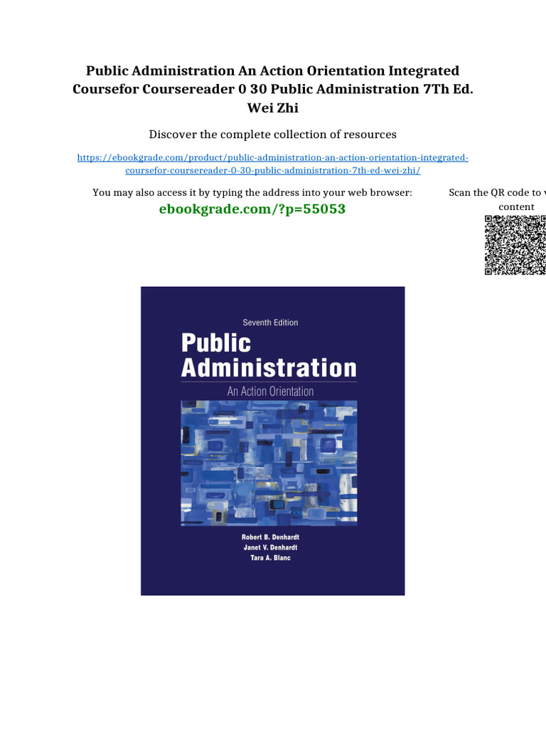 Public Administration An Action Orientation Integrated Coursefor ...